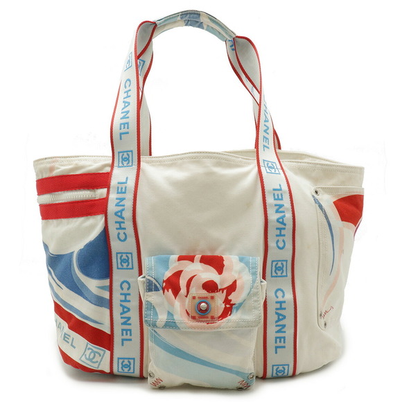 CHANEL | Bags | Chanel Surfline High Summer Camellia Tote Bag Canvas ...